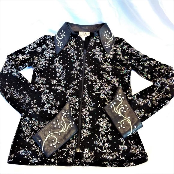 1849 Authentic Ranch Wear | Dresses | Vintage Black Metallic Western ...